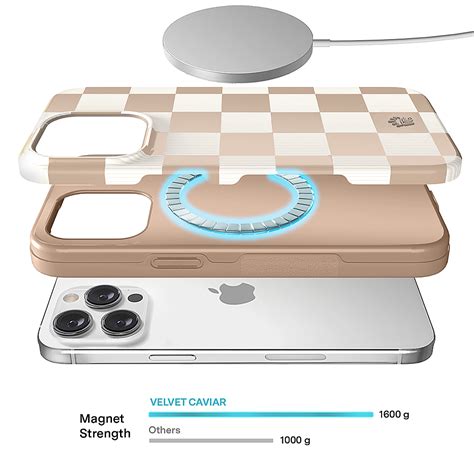 Velvet Caviar Checkered Magsafe Iphone Pro Case Nude International Shipping