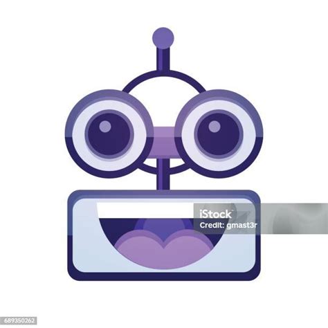 만화 로봇 얼굴 귀여운 감정이 입을 열고 채팅 봇 아이콘 미소 계획에 대한 스톡 벡터 아트 및 기타 이미지 계획 과학 과학과 테크놀로지 Istock