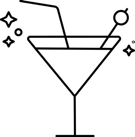 Black Outline Illustration Of Martini Glass Icon 24156383 Vector Art At Vecteezy