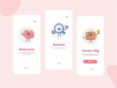 Animated Onboarding Screens Web App Design Mobile Ui Patterns