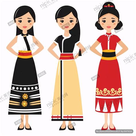 Ai创作图京族女性 卡通毛南族女 卡通布依族女 壮族女服 卡通德昂族女 畲族卡通女孩 卡通哈尼族女 卡通女孩瑶族姑娘 卡通壮族姑娘 壮族插画人物 白背景怒族 卡通景颇族女 阿昌族卡通女孩 壮族