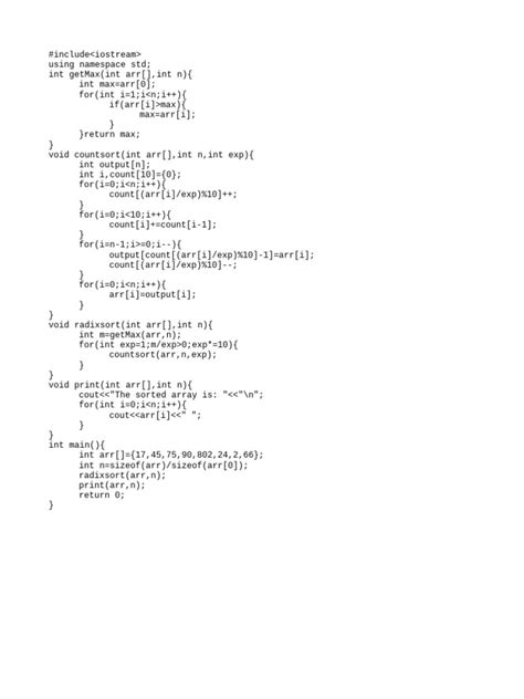 radix sort pdf