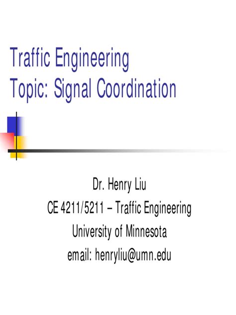 8 Signal Coordination Pdf Intersection Road Mathematical Optimization