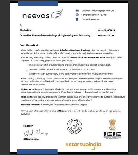 Abisheik Murugesan On Linkedin Neevasintern2024 Neevas Internship Salesforce