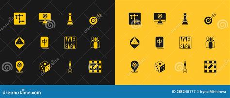 Set Classic Dart Board And Arrow Game Dice Backgammon Dart Mahjong Pieces Chess Crossword