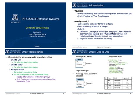 Lec 06 Lecture 6 INFO20003 Database Systems University Of