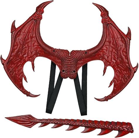 Dragon Wings Tail And Mask Costume Dress Up Set Full Cosp