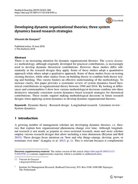 5 developing dynamic organizational theories three system dynamics