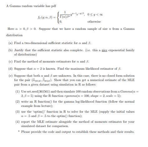 Solved A Gamma random variable has pdf yº B Chegg