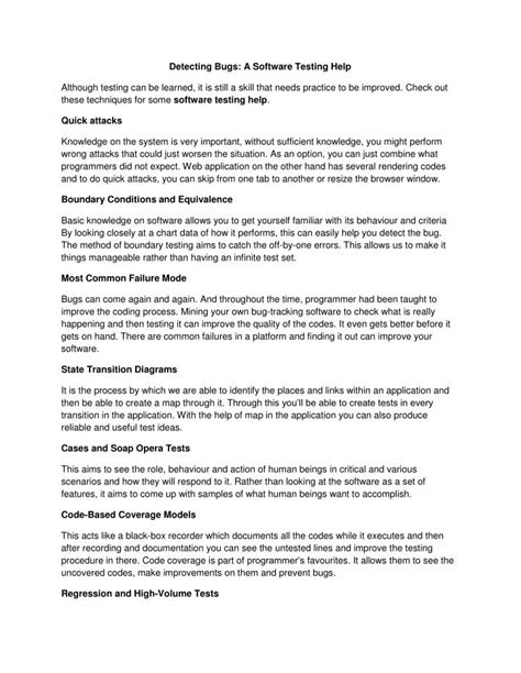 Ppt Detecting Bugs A Software Testing Help Powerpoint Presentation Id7485190