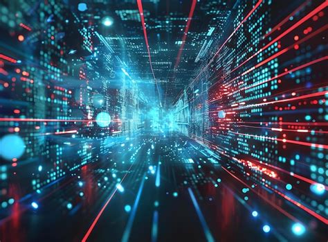 digital data flow tunnel premium ai generated image