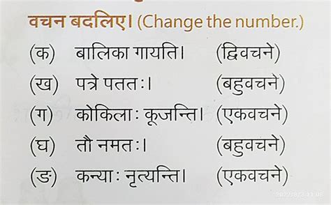 वचन Sanskrit Assignment Teachmint