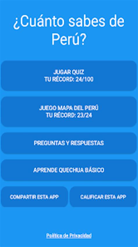 Test Cuánto Sabes De Perú Pour Android Télécharger