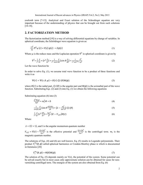 Analytical Solution Of Schrodinger Equation With Mie Type Potential Using Factorisation Method Pdf