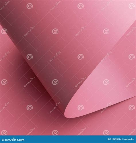 3d Render Abstract Background With Pink Paper Scroll Macro Page Curl