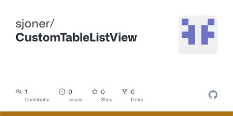 GitHub Sjoner CustomTableListView