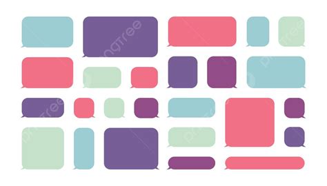 Colorful Speech Bubbles Set Rectangle Square Shape Communication Text Messaging Vector
