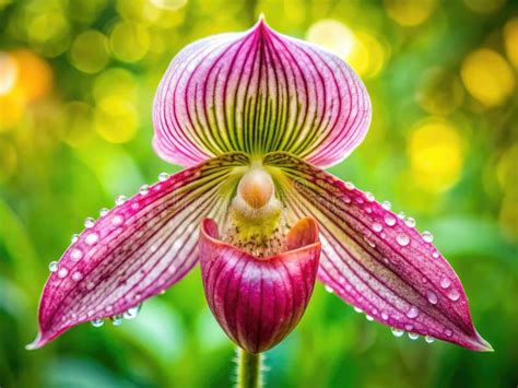 A Captivating Cypripedium Reginae Stunning Macro Of A Showy Lady