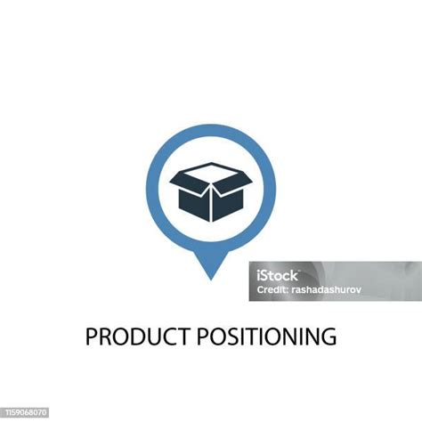 제품 위치 개념 2 컬러 아이콘입니다 간단한 파란색 요소 그림입니다 제품 위치 지정 개념 기호 디자인입니다 웹 및 모바일 Ui Ux에 사용할 수 있습니다 0명에 대한 스톡