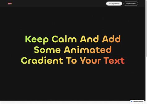 site webflow animated gradient text major scrapflow