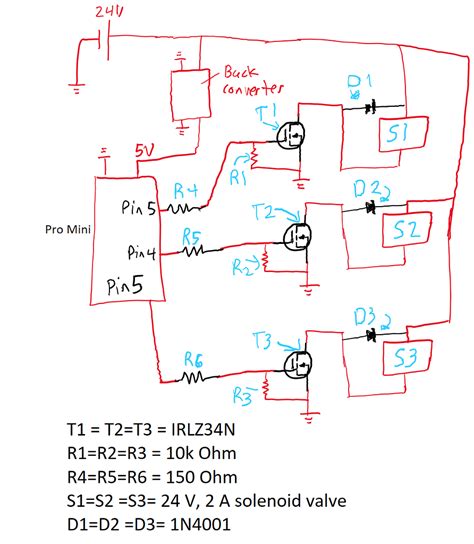 Circuit For Controlling Multiple Solenoids General Electronics