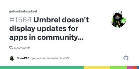 Umbrel Doesnt Display Updates For Apps In Community Stores · Issue 1564 · Getumbrel Umbrel