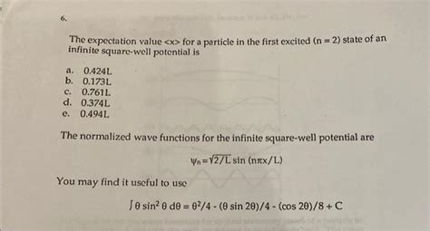 Solved The Expectation Value X For A Particle In The First