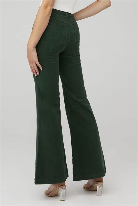 Rollas Eastcoast Flare Pant In Basil Cord Fashionpass