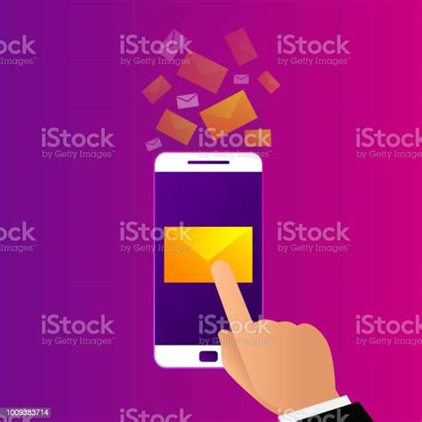 모바일 전자 메일 알림 벡터 일러스트 레이 션 개념입니다 통신 정보 보급 전자 메일 보내기입니다 평면 디자인입니다 신문에 대한 스톡 벡터 아트 및 기타 이미지 Istock