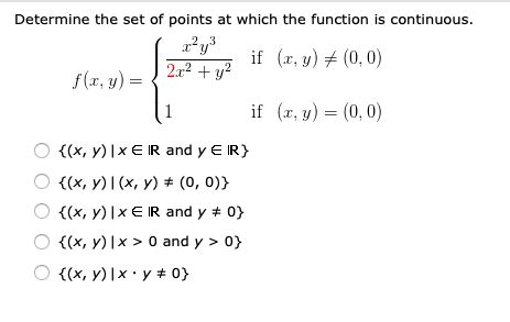 Solved Determine The Set Of Points At Which The Function Chegg
