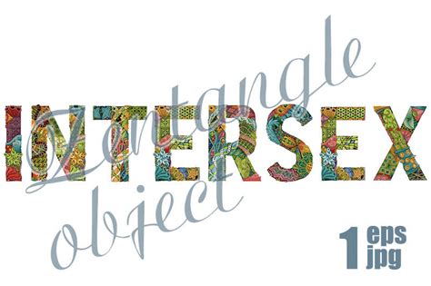 Word INTERSEX Vector Zentangle Object For Decoration By Watercolor