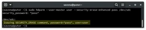 securely erase a sata hard drive for disposal using hdparm in linux