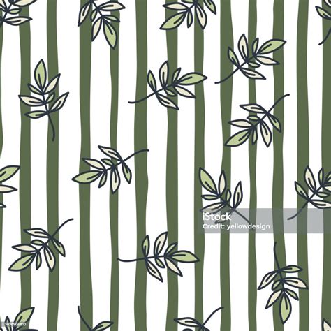 귀여운 윤곽선은 이음새가 없는 패턴을 남깁니다 간단한 잎 벽지 식물 꽃 배경 고풍스런에 대한 스톡 벡터 아트 및 기타 이미지