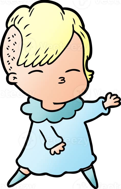 Cartoon Squinting Girl 45183469 Png