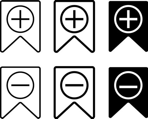 Add And Remove Bookmark Icon Set Collection Save Sign Collection Unsaved Icons Symbol
