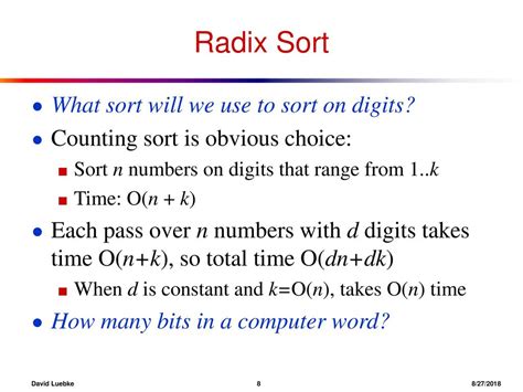 Linear Time Sorting Continued Medians And Order Statistics Ppt Download