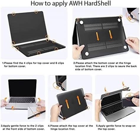 Твердый чехол AWH, чехол для клавиатуры, защитная пленка для MacBook ...