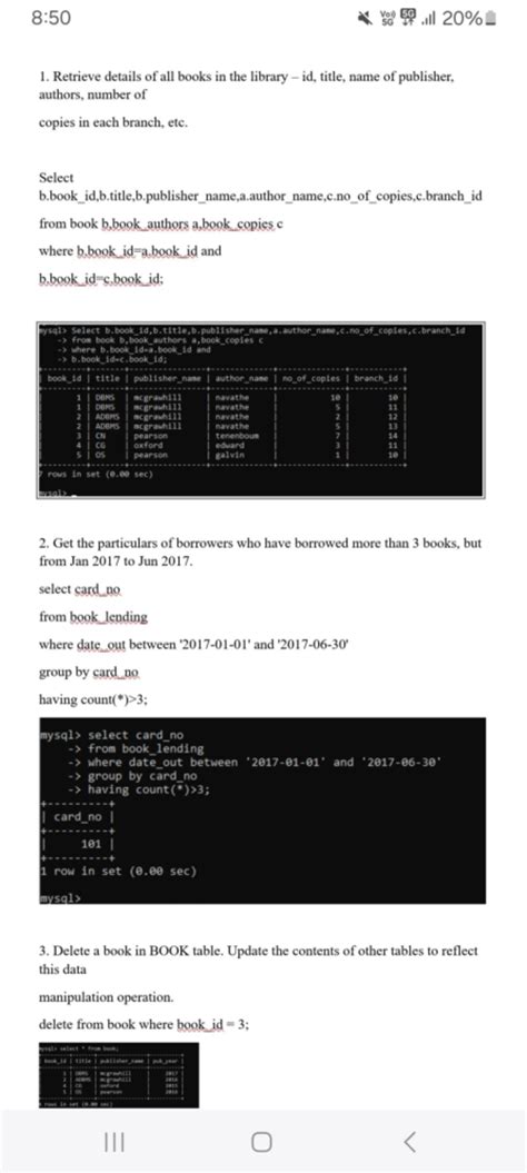 Dbms Queries Bachelor Of Computer Application Studocu