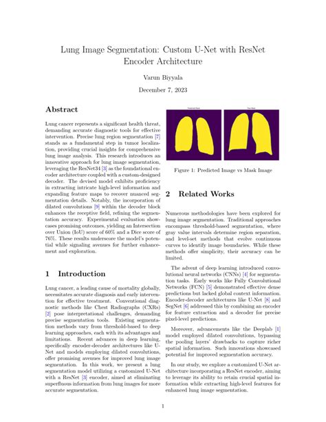 Pdf Lung Image Segmentation Custom U Net With Resnet Encoder