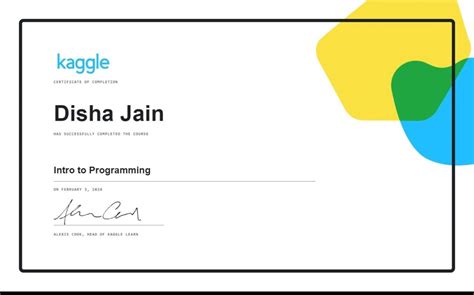 Disha Jain On Linkedin Python Kaggle Certification Programming