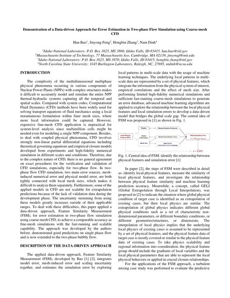 Pdf Demonstration Of A Data Driven Approach For Error Estimation In