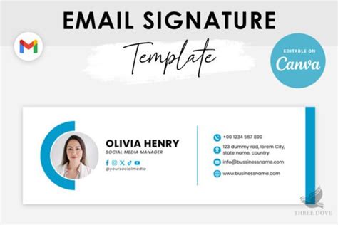 Editable Email Signature Template Graphic By Three Dove · Creative Fabrica