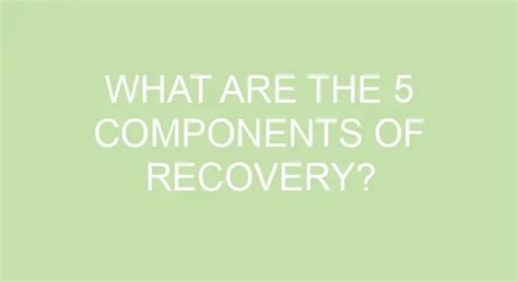 What Are The 5 Components Of Recovery