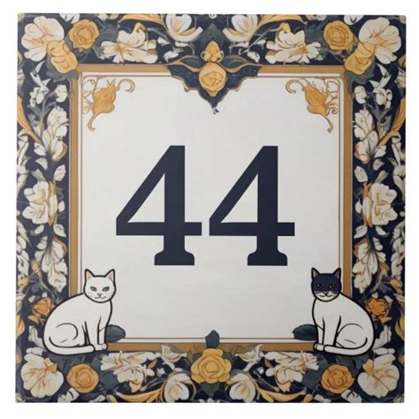 Classy Cat Custom House Number Plate Sign Plaque Ceramic Tile Zazzle
