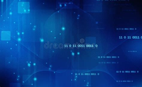 Flowing Number One And Zero Text In Binary Code Format In Technology Background Stock