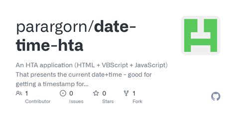 Github Parargorn Date Time Hta An Hta Application Html Vbscript Javascript That