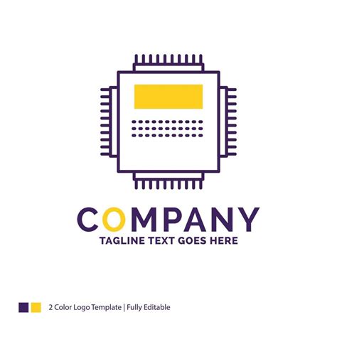 Company Name Logo Design For Processor Hardware Computer PC Technology Purple And Yellow