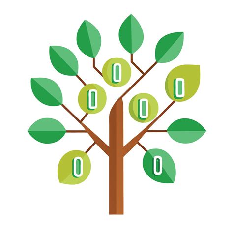 Falling Binary Code Leaves For A Digital Tree For Flat Tree Design 60315139 Vector Art At Vecteezy