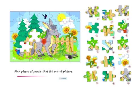 logic puzzle game find draw missing pieces corresponds easter egg stock vector by