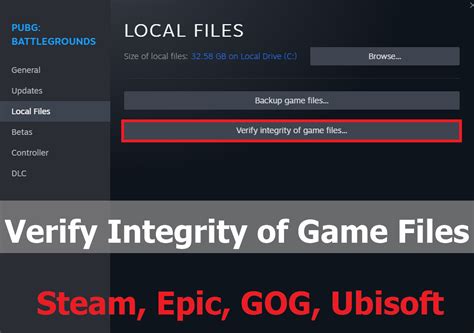 Verify Integrity Of Game Files Steam Epic GOG Ubisoft